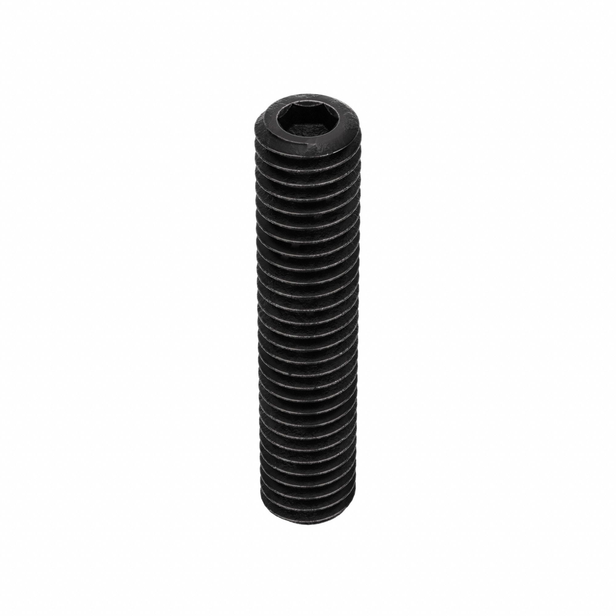 Socket Set Screw, Cup, 30mm Overall Length, M6 x 1mm, Steel, Black ...