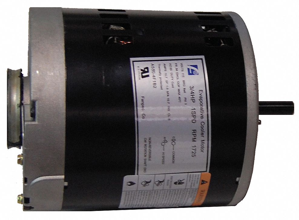 Evaporative Cooler Motor, 3/4 HP, Nameplate RPM 1725 - Grainger