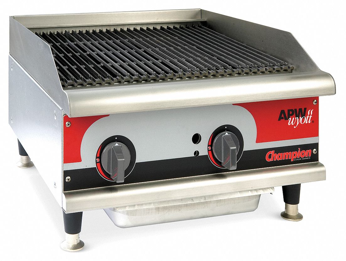 Gas, 2 Burners, Gas Radiant Charbroiler - 6FGN5|GCB-24S - Grainger