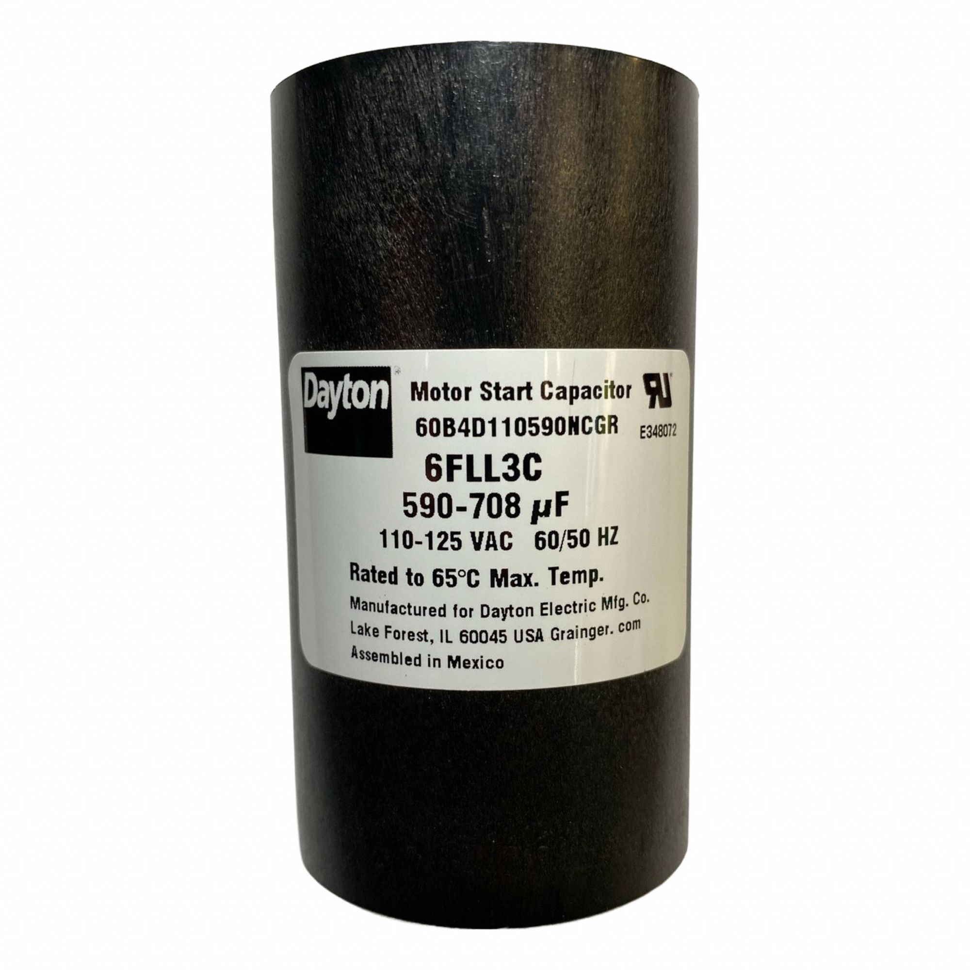 DAYTON, Round, 3 3/8 in Case Ht, Motor Start Capacitor - 6FLL3|6FLL3 ...