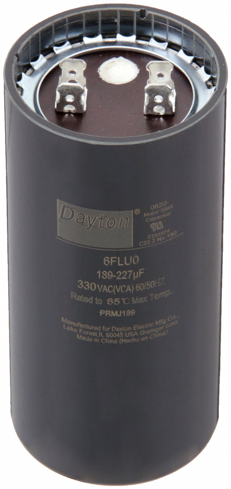 DAYTON, Round, 4 3/8 in Case Ht, Motor Start Capacitor - 6FLU0|6FLU0 ...