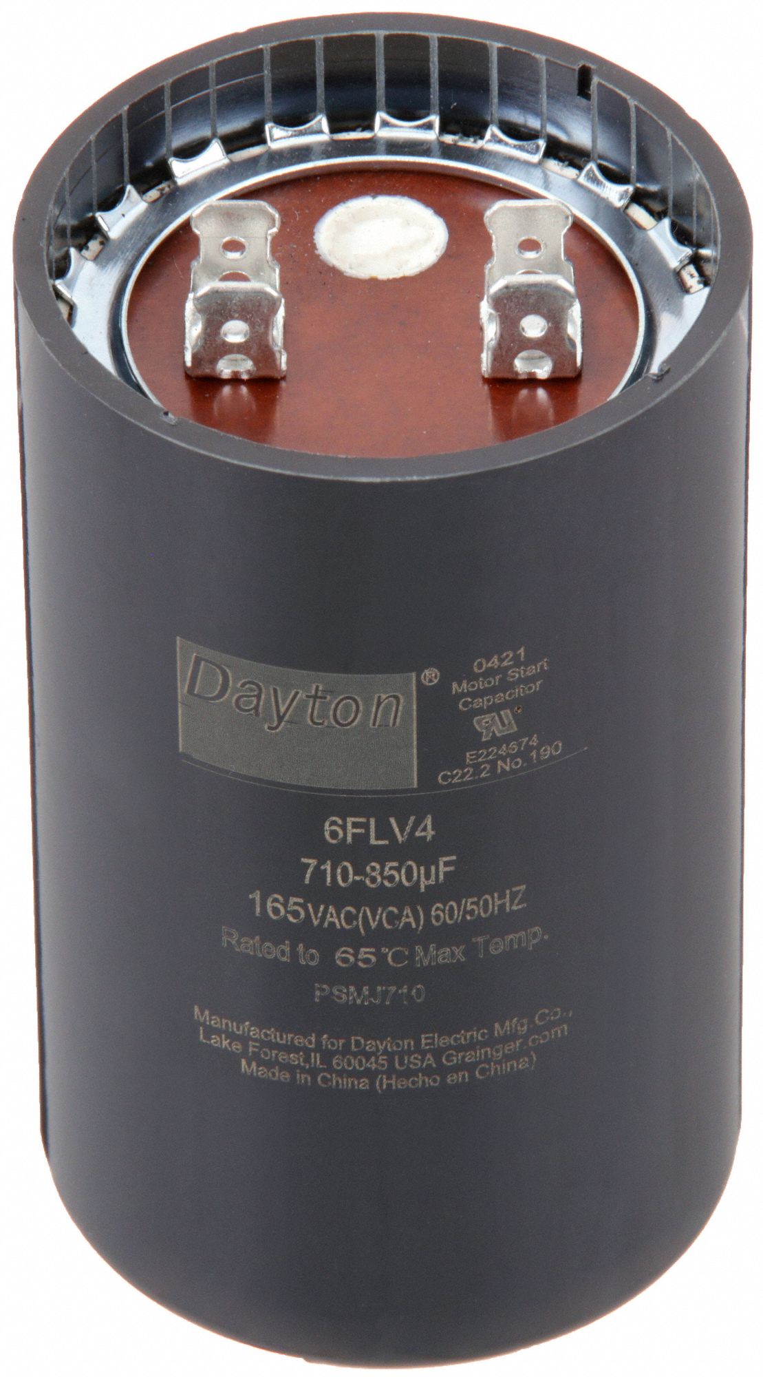 DAYTON, Round, 3 3/8 in Case Ht, Motor Start Capacitor - 6FLV4|6FLV4 ...