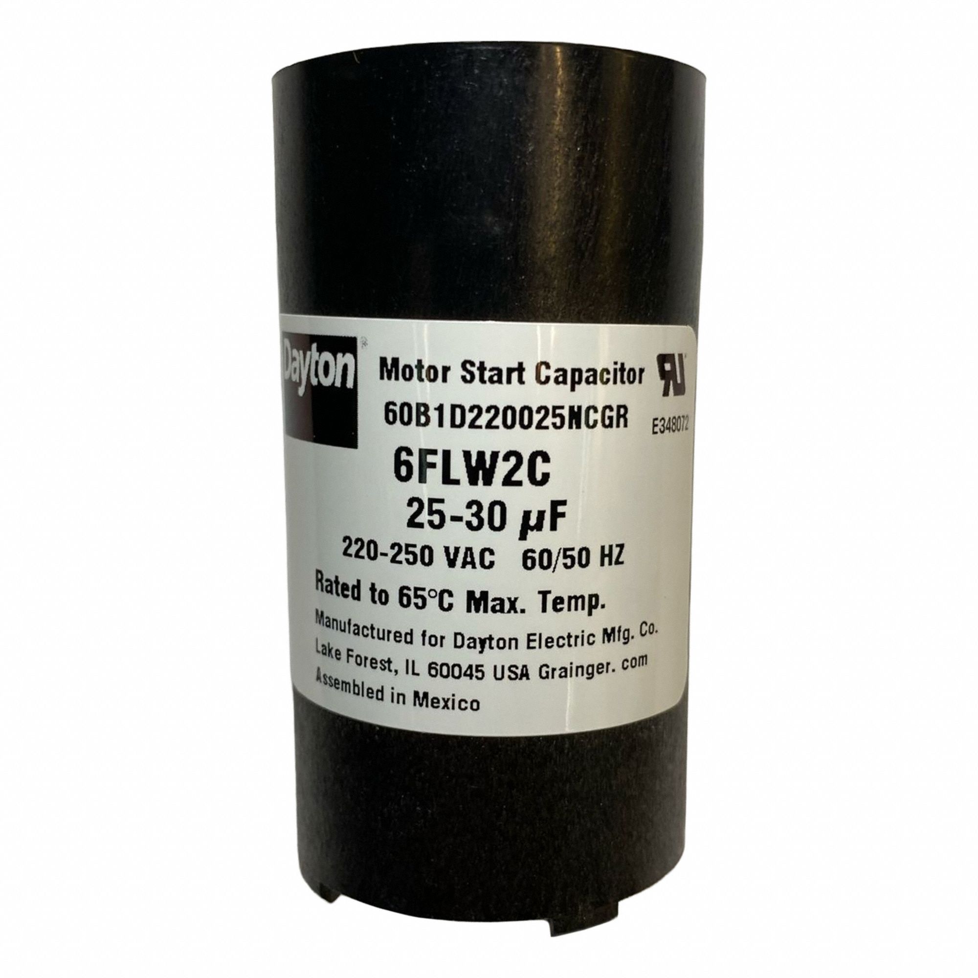 DAYTON, Round, 2 3/4 in Case Ht, Motor Start Capacitor - 6FLW2|6FLW2 ...