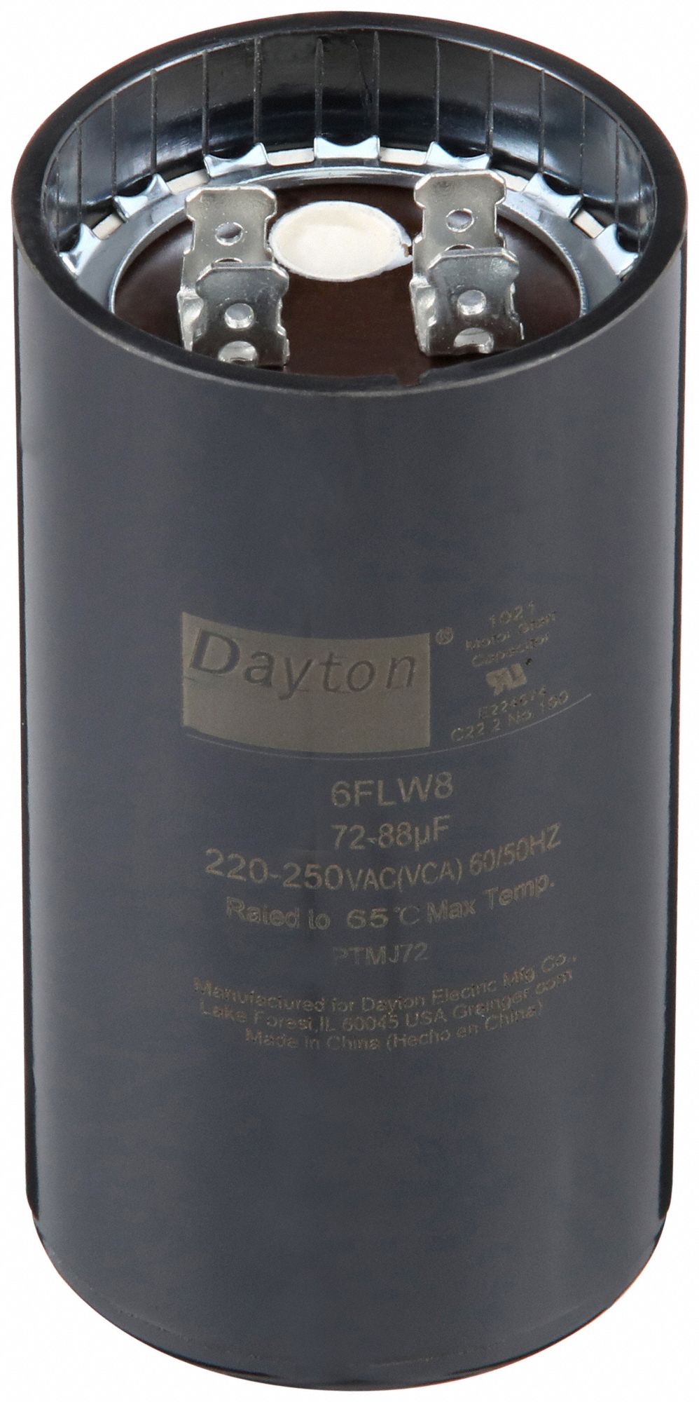 DAYTON, Round, 3 3/8 in Case Ht, Motor Start Capacitor - 6FLW8|6FLW8 ...