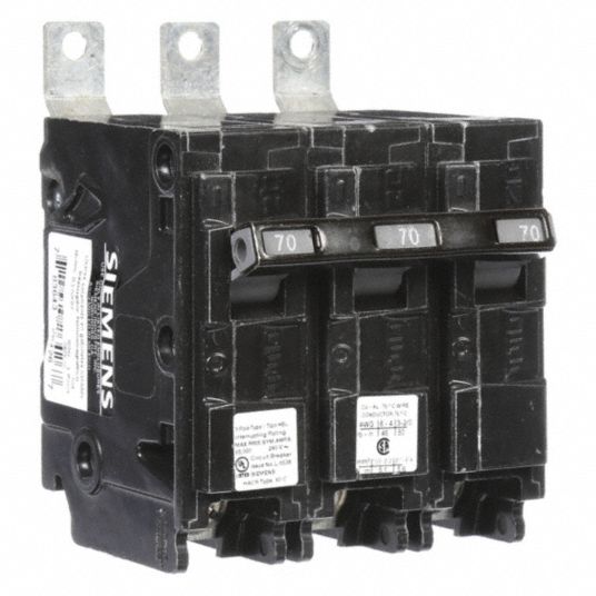 SIEMENS Miniature Circuit Breaker: 70 A Amps, 240V AC, Three Phase ...