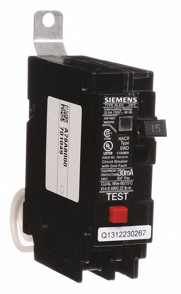 15 A Amps, 120V AC, Miniature Circuit Breaker - 6FMF2|BE115H - Grainger