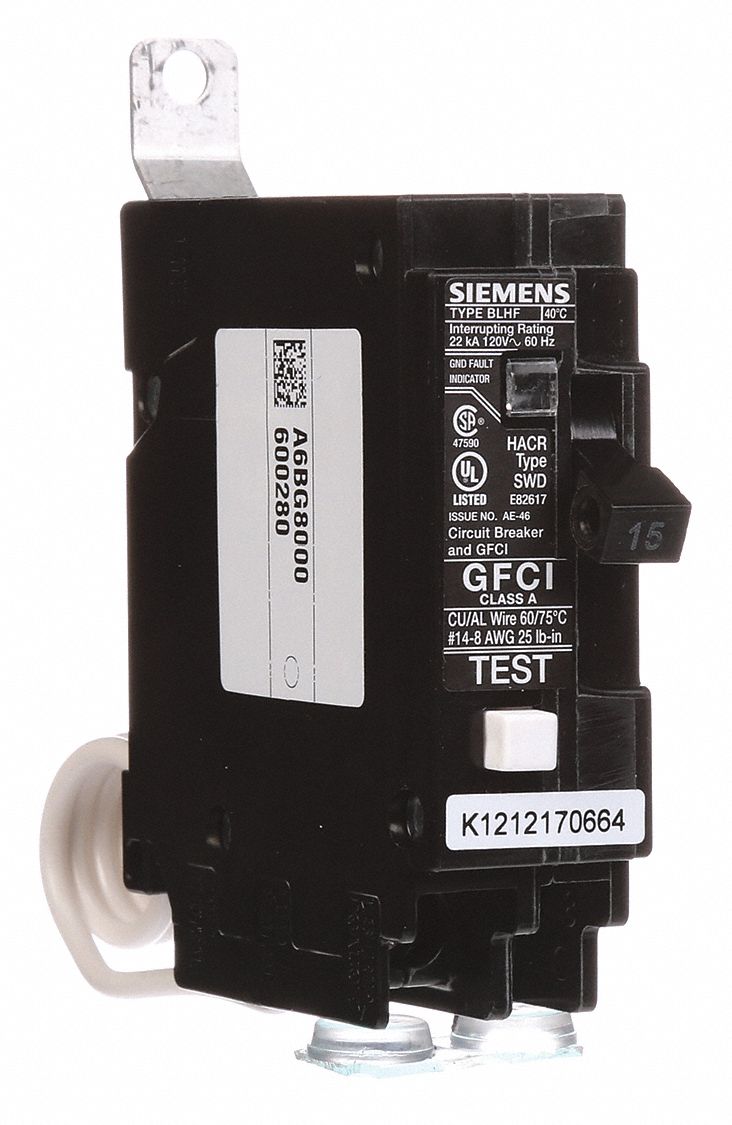 15 A Amps, 120V AC, Miniature Circuit Breaker - 6FMG1|BF115H - Grainger