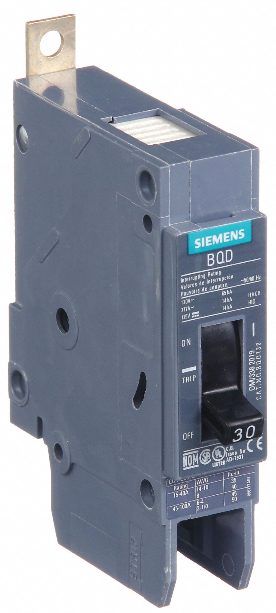 30 A Amps, 277V AC, Miniature Circuit Breaker - 6FMT6|BQD130 - Grainger