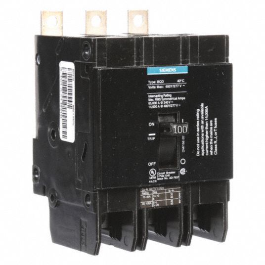 SIEMENS Miniature Circuit Breaker: 100 A Amps, 480V AC, Three Phase ...