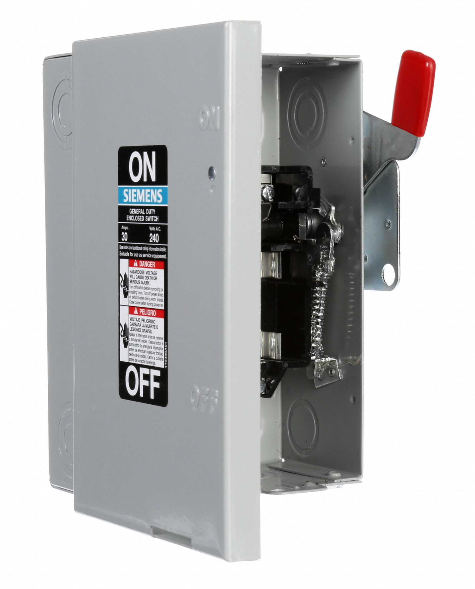 SIEMENS Safety Switch, Fusible, General, 240V AC Voltage, 1 Phase, 3 hp ...