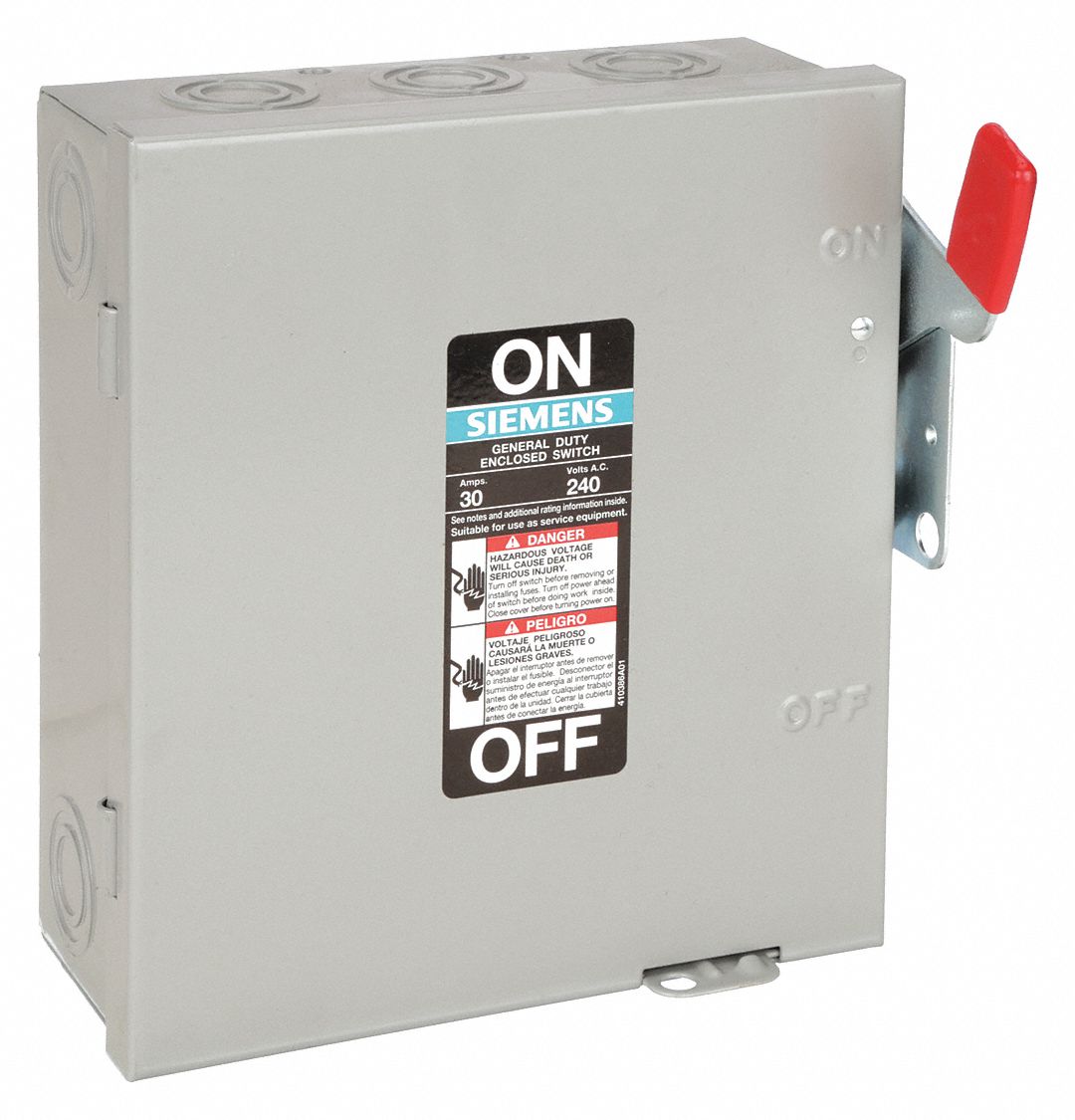 Safety Switch, Fusible, General, 240V AC Voltage, 3 Phase, 3 hp @ 240V ...