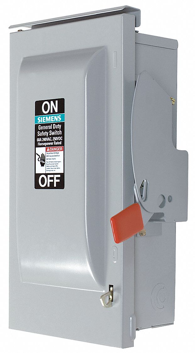Safety Switch, Nonfusible, General, 240V AC Voltage, 3 Phase, 15 hp ...