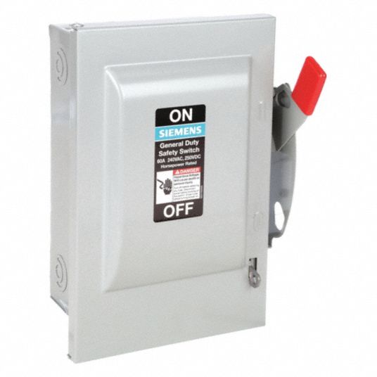 Safety Switch, Nonfusible, General, 240V AC Voltage, 3 Phase, 15 hp ...
