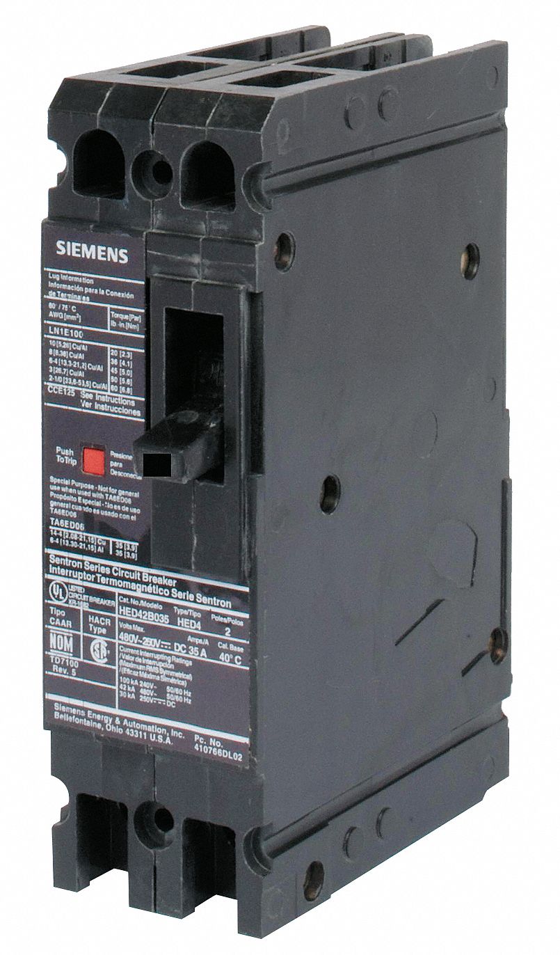 SIEMENS, 45 A Amps, 42kA at 480V AC, Molded Case Circuit Breaker - 6FNH4|HED42B045 - Grainger