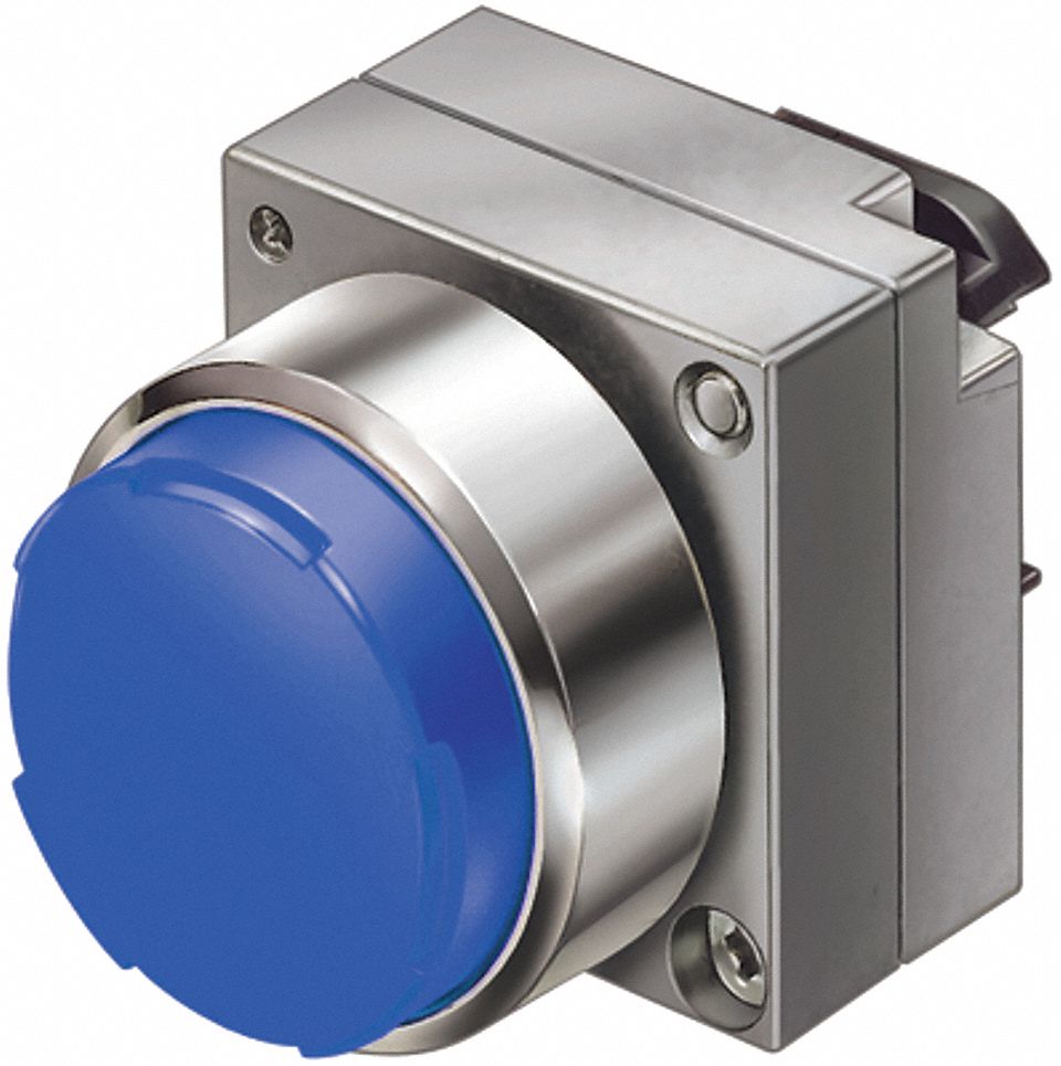 Push Button Operator, Metal, Momentary Push, Blue, 1, 3, 4, 4X, 12 NEMA ...