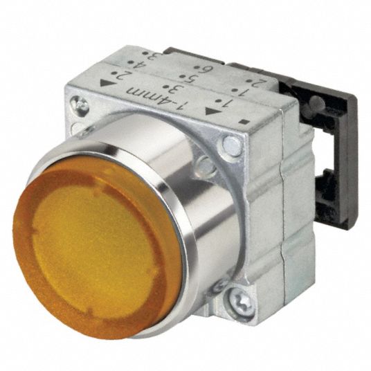 SIEMENS, Amber, 22 mm Mounting Size, Extended Push Button - 6FNN0|3SB35010BA01 - Grainger
