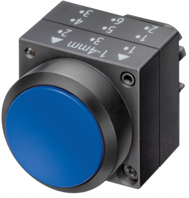 SIEMENS, 22 mm Mounting Size, Non-Metallic, Flush Push Button - 6FNR8 ...