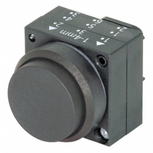 SIEMENS, Black, 22 mm Mounting Size, Extended Push Button - 6FNT0 ...