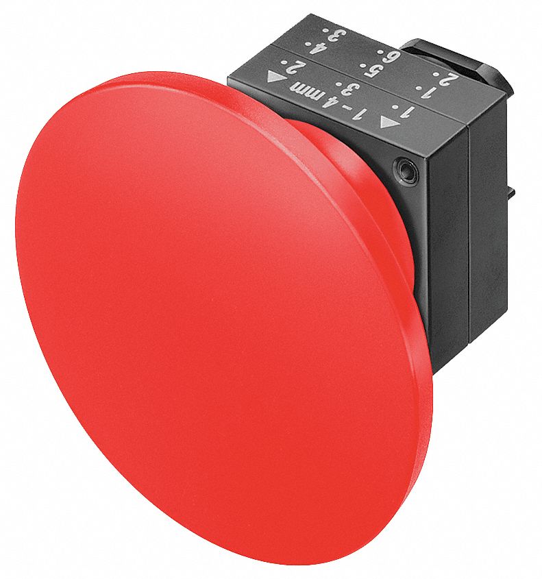 SIEMENS, 22 mm Mounting Size, Non-Metallic, Mushroom Head Push Button - 6FNW1|3SB30001QA21 ...