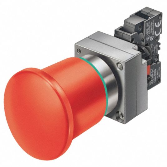 SIEMENS, Mushroom Head Profile, Non-Metallic, Emergency Stop Push ...