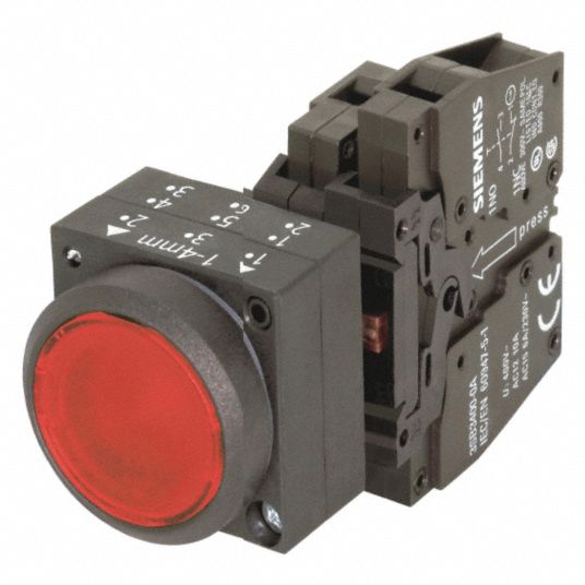 SIEMENS, Flush Profile, Non-Metallic, Illuminated Push Button - 6FPD6 ...