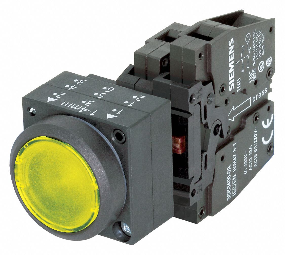 SIEMENS, Flush Profile, Non-Metallic, Illuminated Push Button - 6FPD2 ...