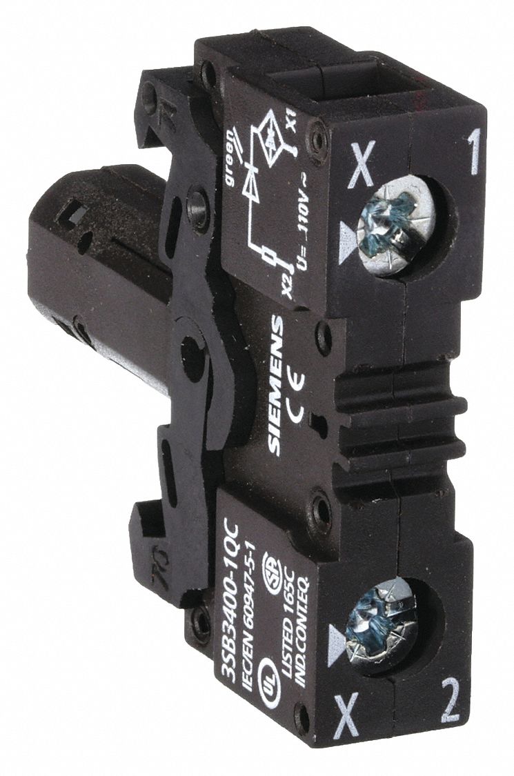 SIEMENS, Green, LED, Lamp Module - 6FPG7|3SB34001QC - Grainger