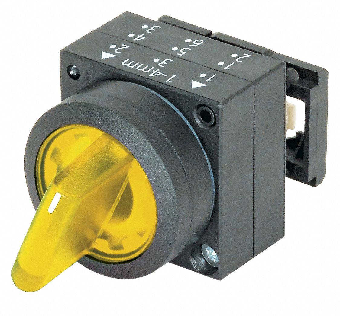 SIEMENS, 22 mm Panel Mount Size, 2 Positions, Long-Handled Selector ...