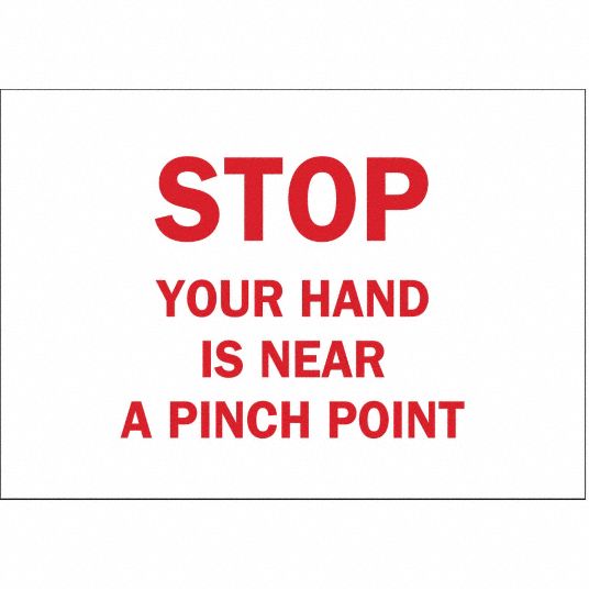 Caution Sign, Stop Your Hand Is Near A Pinch Point, Header No Header ...