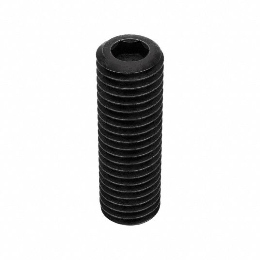 Socket Set Screw, Cup, 40mm Overall Length, M12 x 1.75mm, Steel, Black ...