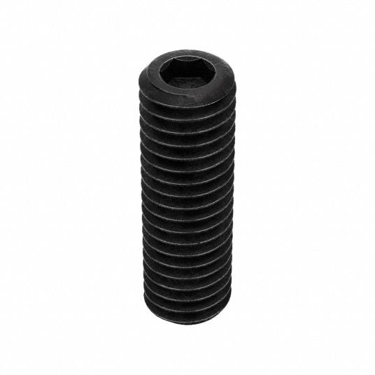Socket Set Screw, Flat, 10mm Overall Length, M3 x 0.50mm, Steel, Black ...