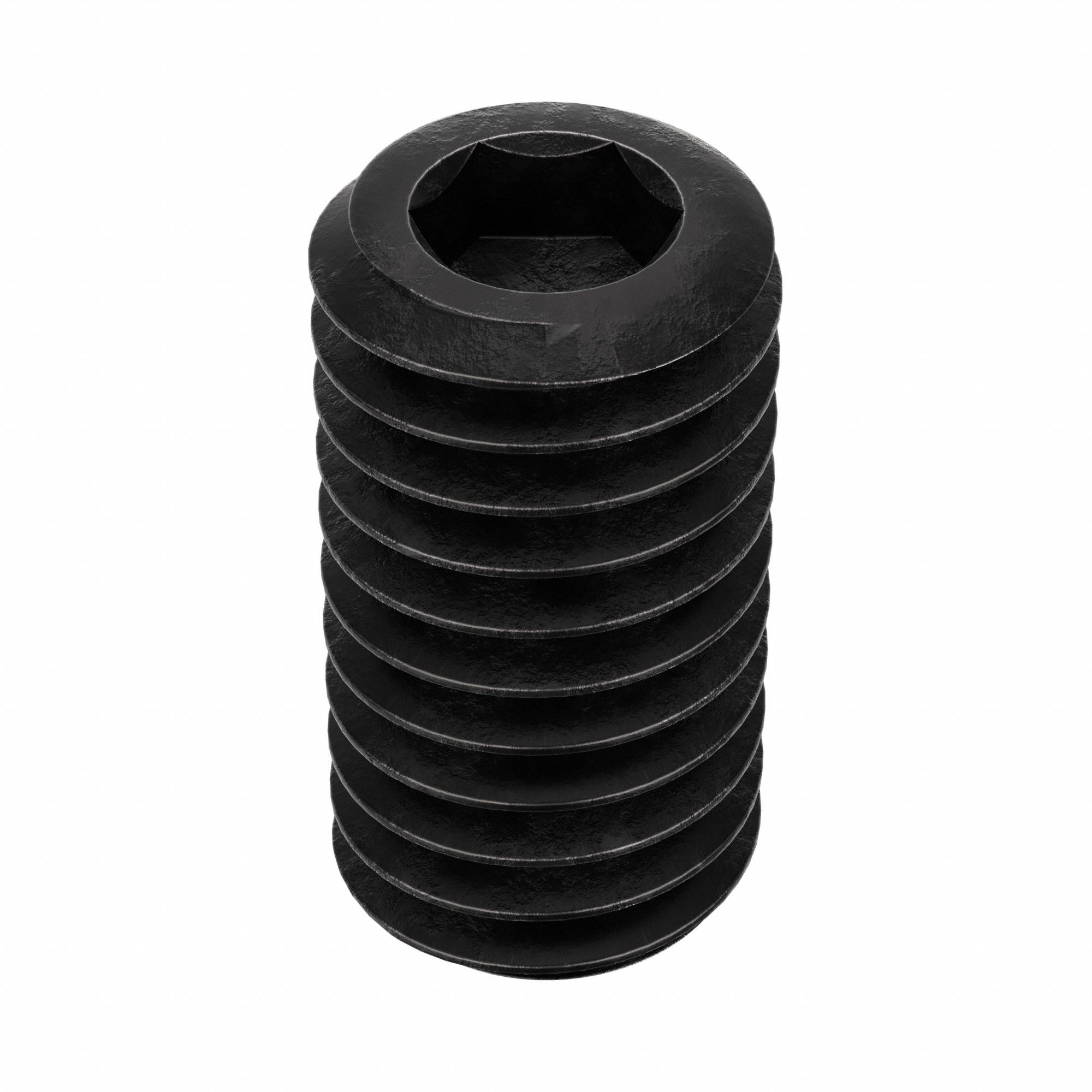 Socket Set Screw, Flat, 12mm Overall Length, M6 x 1mm, Steel, Black ...