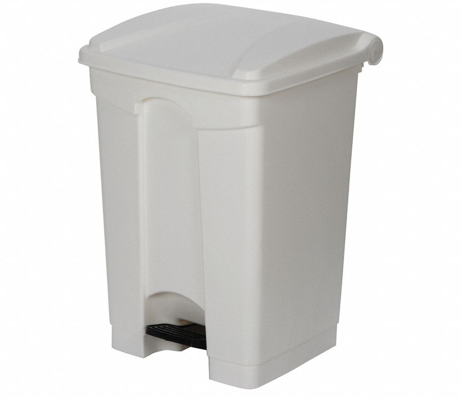GRAINGER Bote de Basura de Pedal, Rectangular, 12 gal., 23-3/4 ...