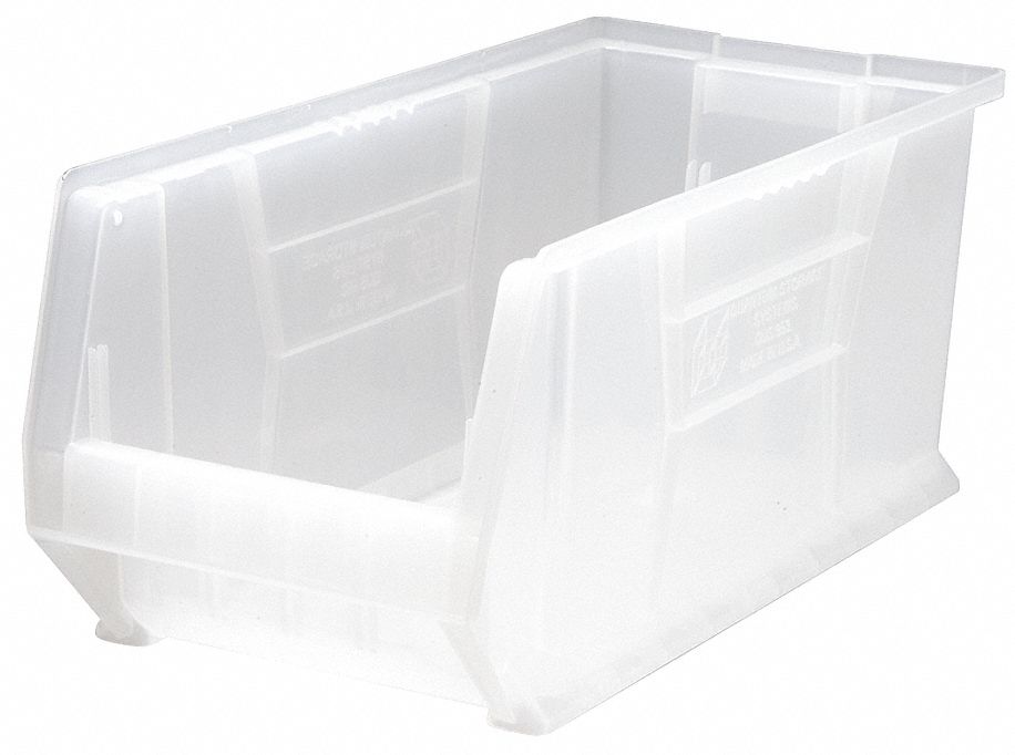 QUANTUM STORAGE SYSTEMS Bin: 23 7/8 in Overall Lg, 11 in x 10 in, Clear ...
