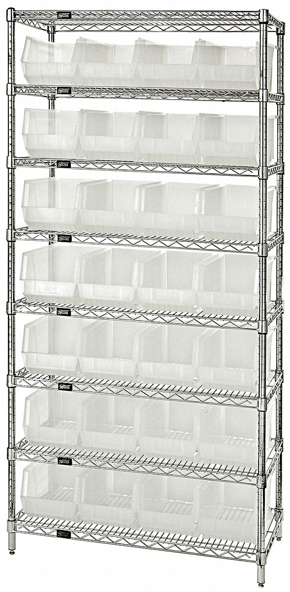 QUANTUM STORAGE SYSTEMS, 36 in x 24 in x 74 in, 1 Sided, Bin Shelving ...