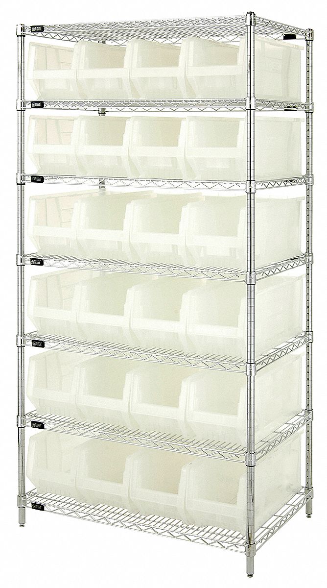 QUANTUM STORAGE SYSTEMS, 36 in x 24 in x 74 in, 1 Sided, Bin Shelving ...