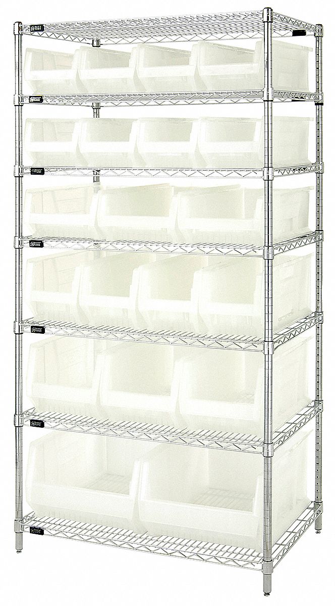 QUANTUM STORAGE SYSTEMS, 36 in x 24 in x 74 in, 1 Sided, Bin Shelving ...