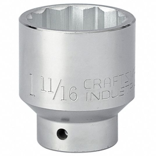 Socket, 3/4 in Drive Size, Alloy Steel, Chrome Finish - Grainger