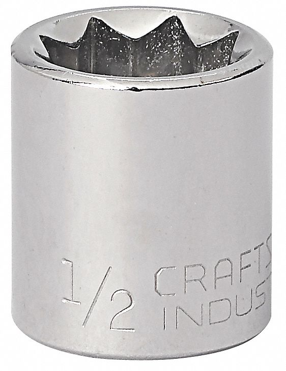 Socket, 3/8 in Drive Size, Alloy Steel, Chrome Finish - Grainger