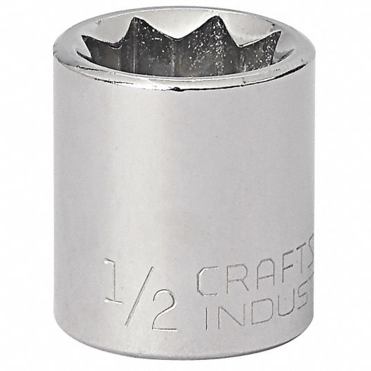 Socket, 3/8 in Drive Size, Alloy Steel, Chrome Finish - Grainger