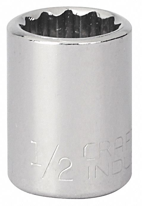Socket, 3/8 in Drive Size, Alloy Steel, Chrome Finish - Grainger