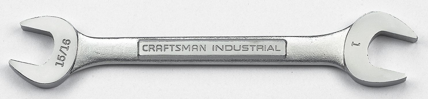 Double Open End Wrench, Alloy Steel, Chrome, Overall Length 10 1/2 in ...