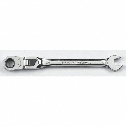 Ratcheting Combination Wrench, Alloy Steel, Full Polish, 6 3/4 in ...