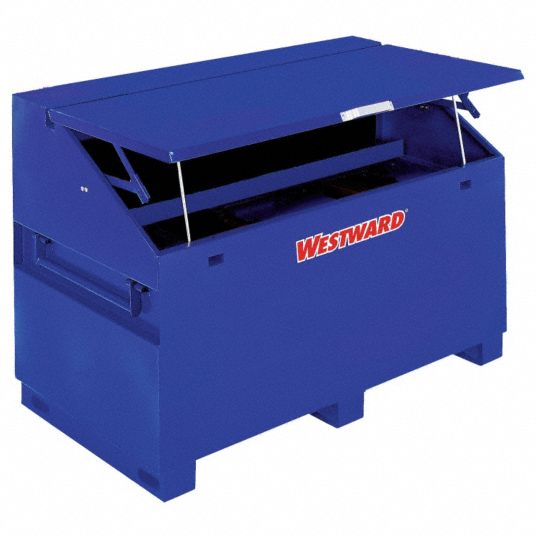 Jobsite Slope Lid Box, Blue - Grainger