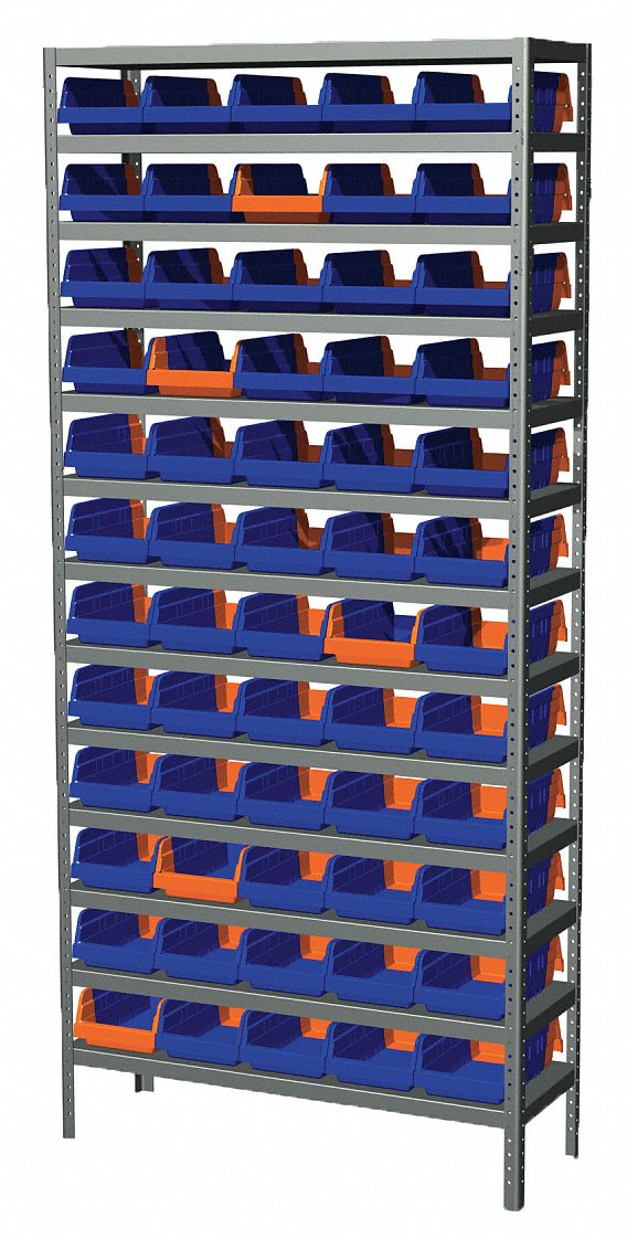 AKRO-MILS, 36 in x 12 in x 79 in, 1 Usable Sides, Bin Shelving - 6GDL2 ...