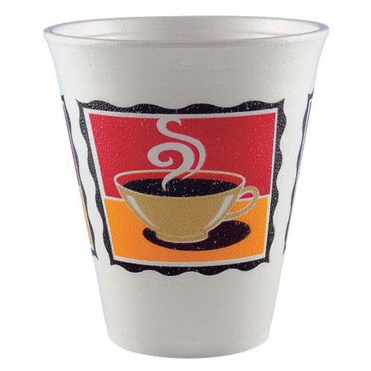 White, Foam, Disposable Hot/Cold Cup - 6GEE2|219869 - Grainger