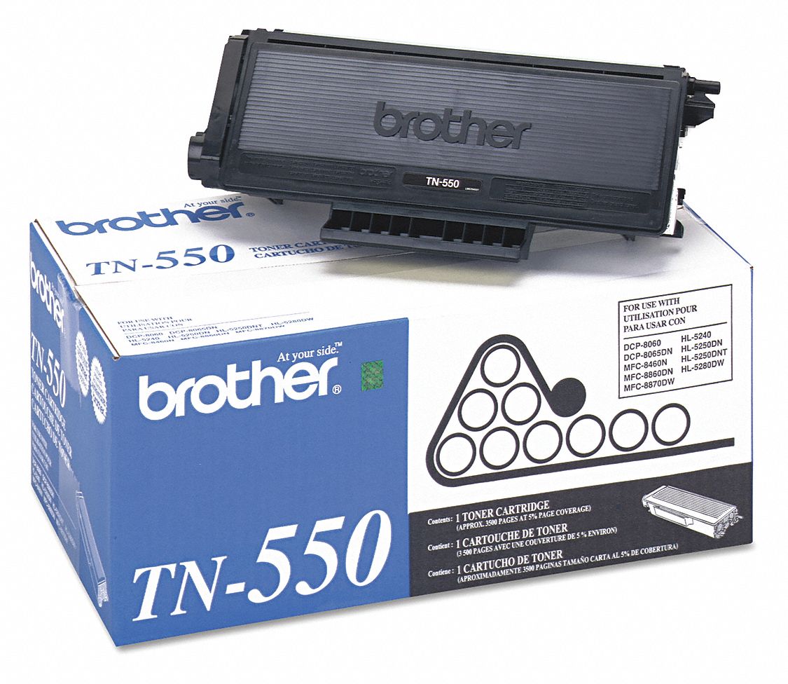 BROTHER, Black, TN550, Toner Cartridge - 6GGD5|TN550 - Grainger
