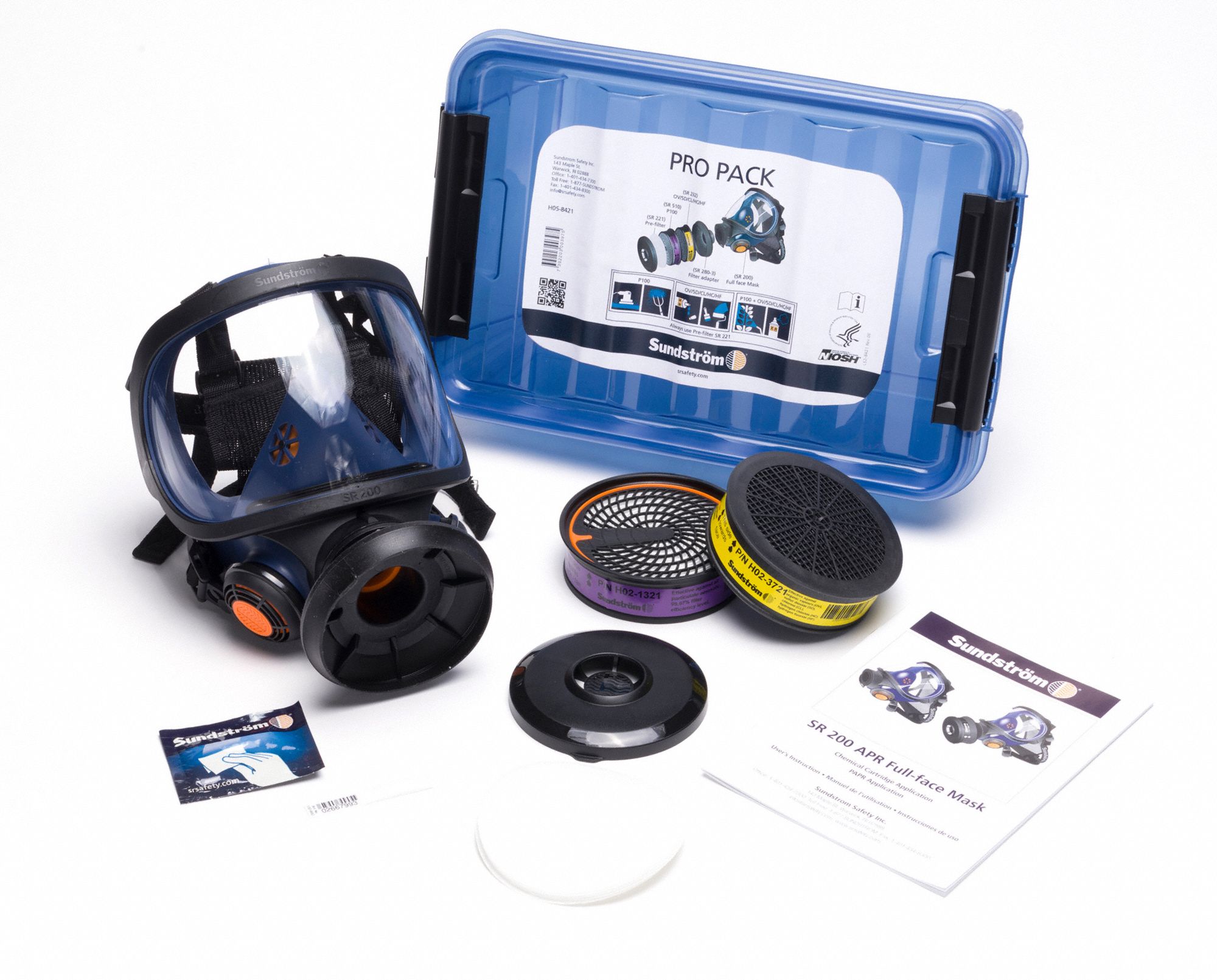 SUNDSTROM SAFETY Full Face Respirator Kit: Silicone, Snap-In Gasket, M ...