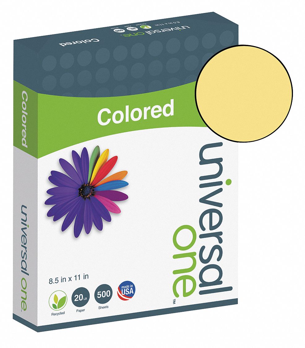 Multipurpose Paper, 8 1/2 in x 11 in, Goldenrod, PK 500 - Grainger