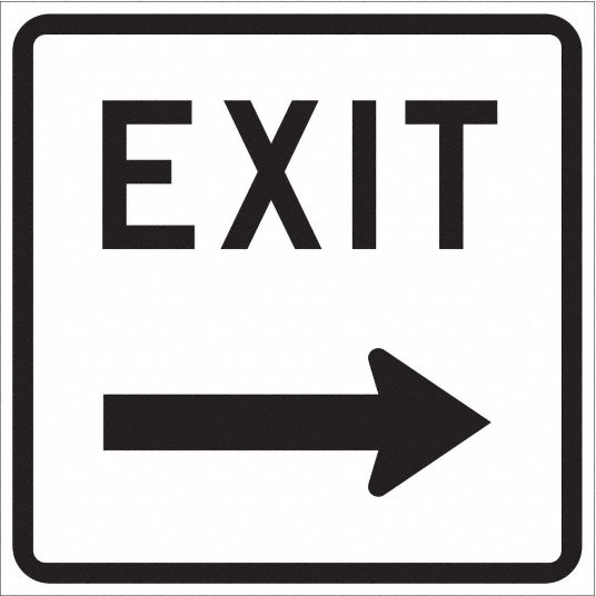 18 in x 18 in Nominal Sign Size, Aluminum, Exit Sign - 6GLZ3|115476 ...